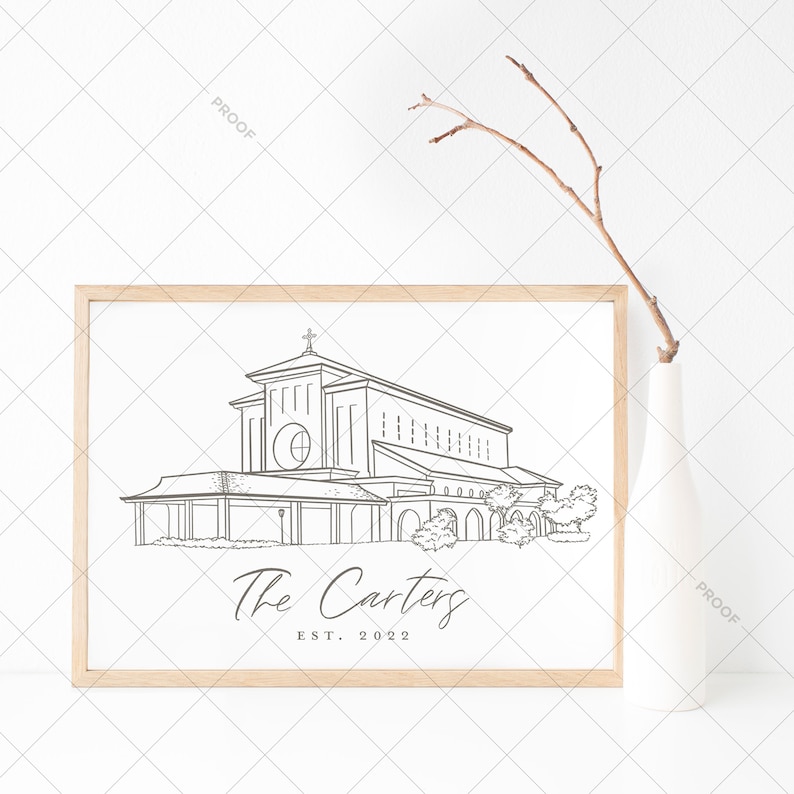 St. Benedict Parish in the Philippines Venue Illustration Line Drawing ...