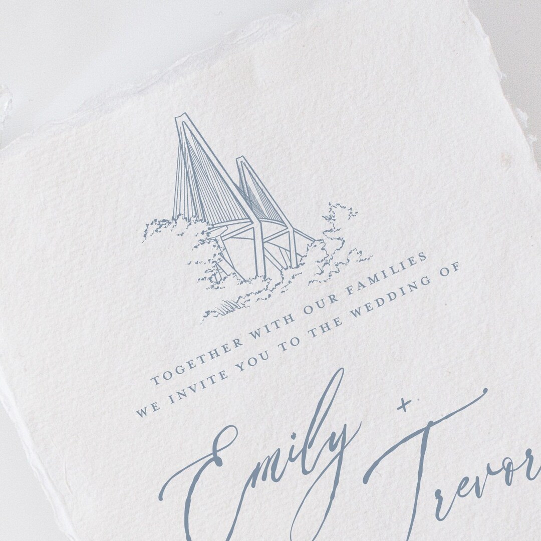 Ravenel Bridge in Charleston, SC Illustration Line Drawing - PDF & PNG ...