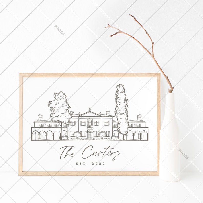 Crane Cottage on Jekyll Island Illustration Line Drawing - PDF & PNG ...