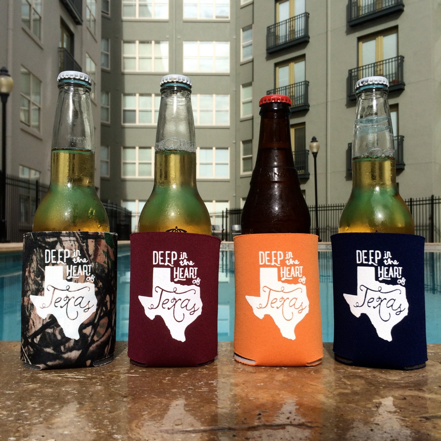 Texas Can Cooler Beer Cozy "deep in the Heart of Texas" in Camo - Etsy