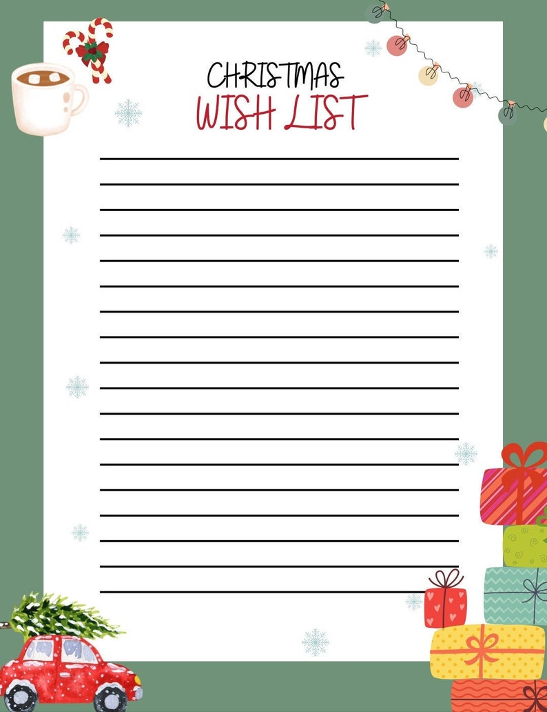 Christmas List Digital Download - Etsy