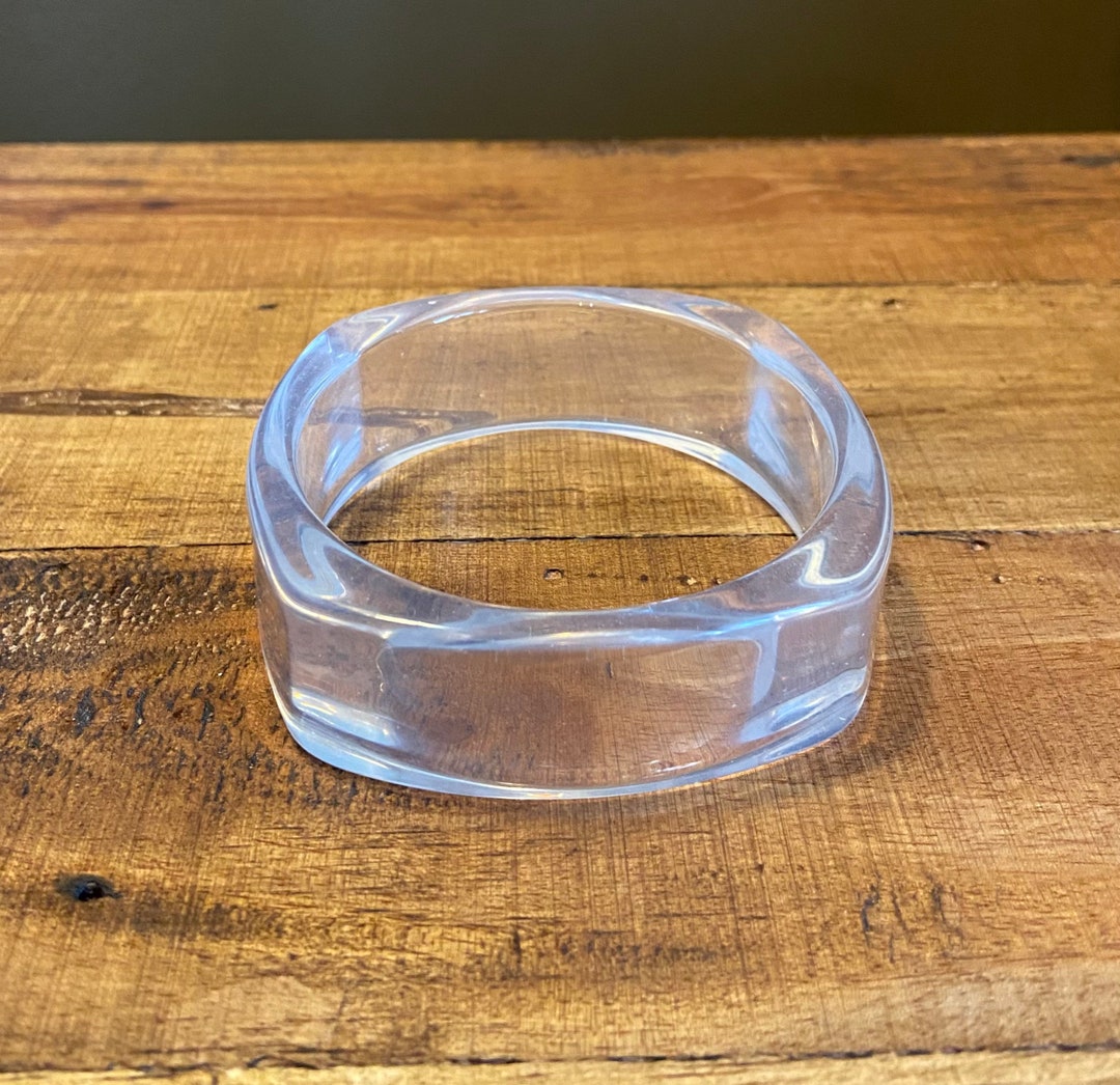 Clear Acrylic Bangle Bracelet Cuff Retro Vintage Acrylic - Etsy