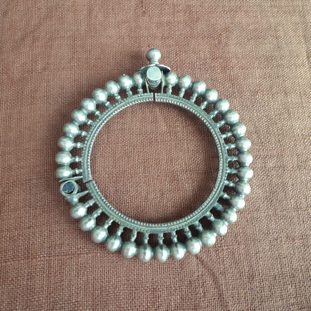 Gokhru Silver Bangle: Traditional Indian Bracelet - Etsy