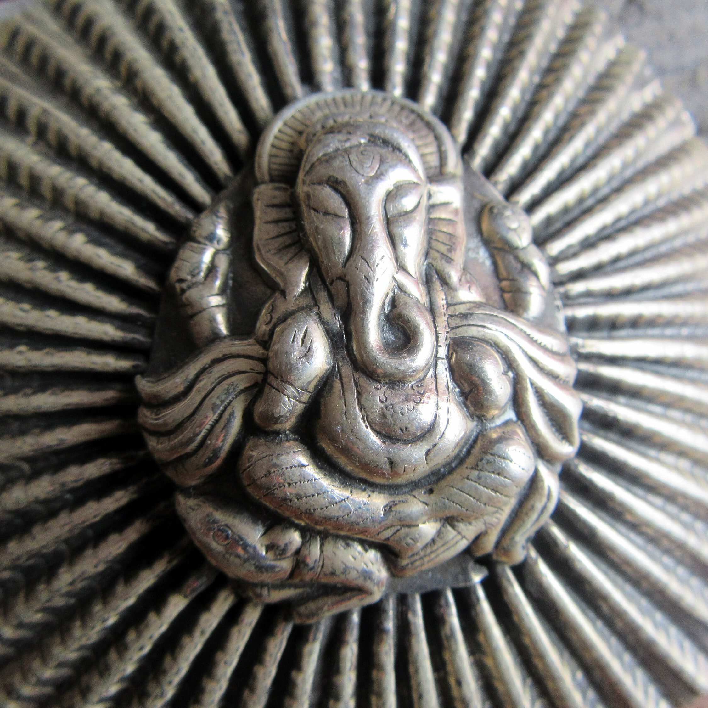 Huge Silver Ganesh Pendant From India Hindu Amulet - Etsy