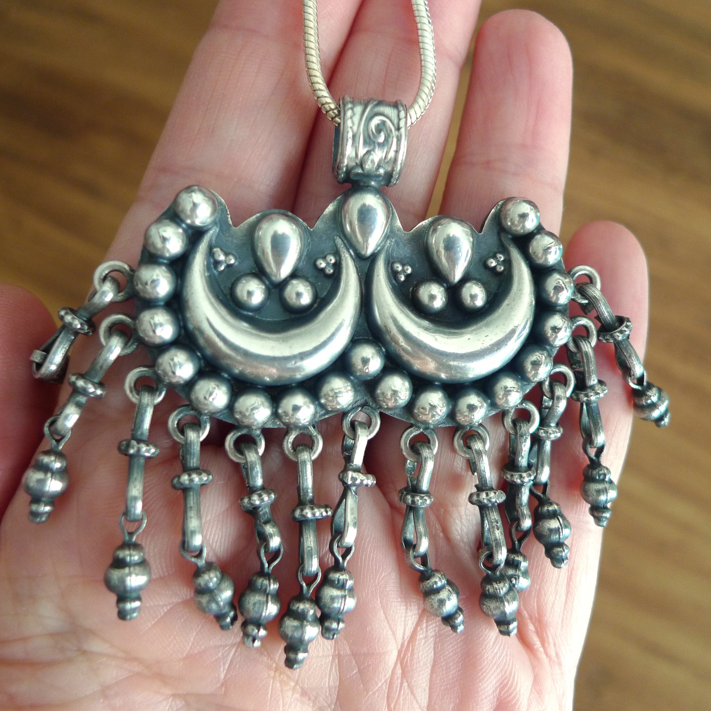 Tribal Silver Pendant From South India | Toda Tribe Pendant - Etsy