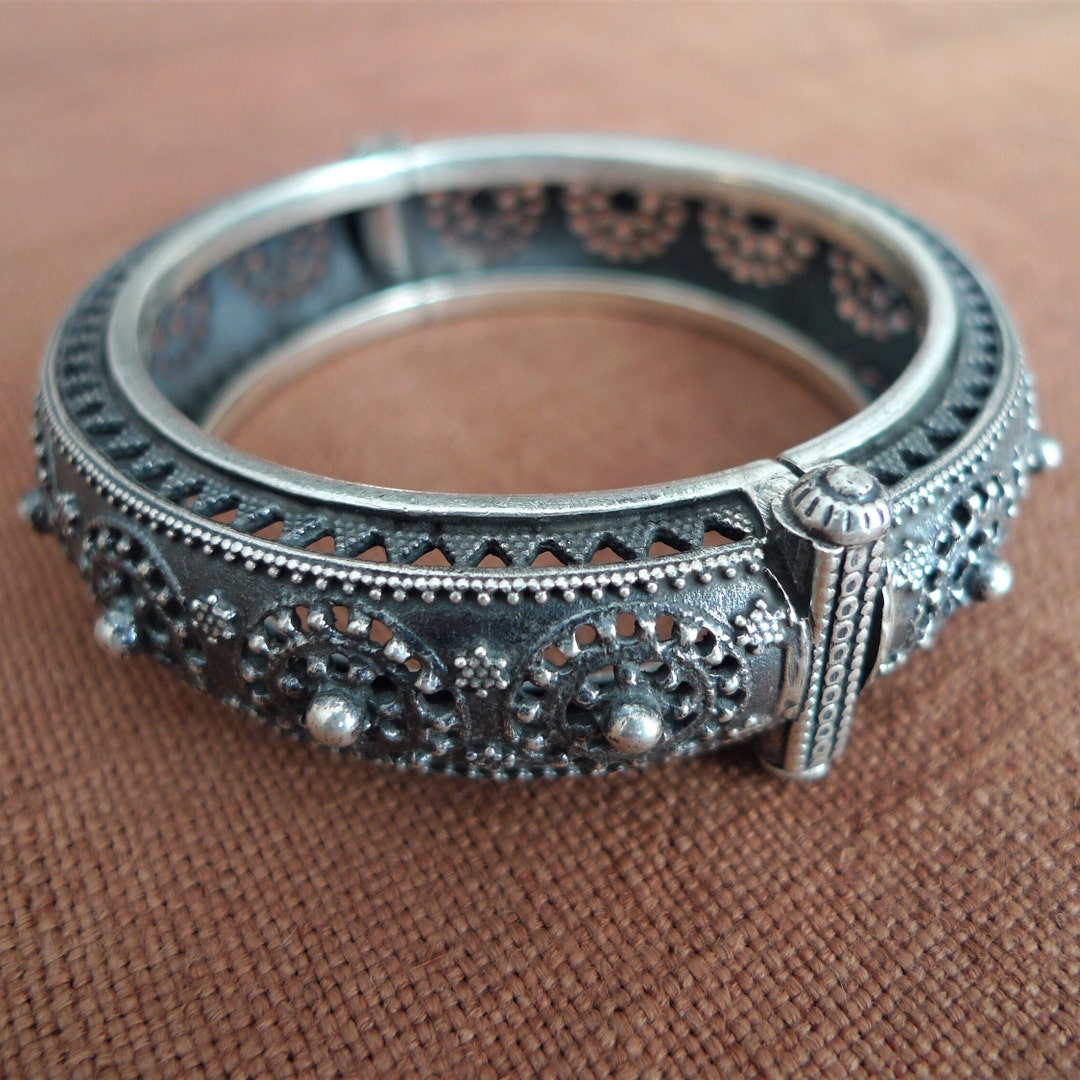 North India Silver Bracelet - Etsy