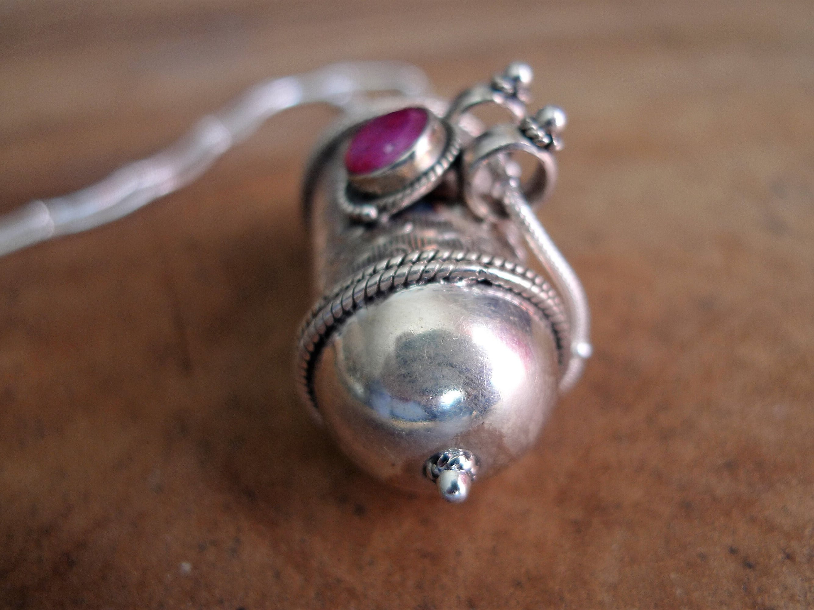 Traditional Yantra Container From India Silver and Ruby - Etsy