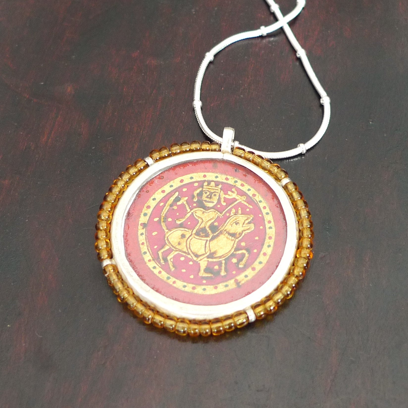 Vintage Goddess Durga Pendant From India Hindu Amulet - Etsy