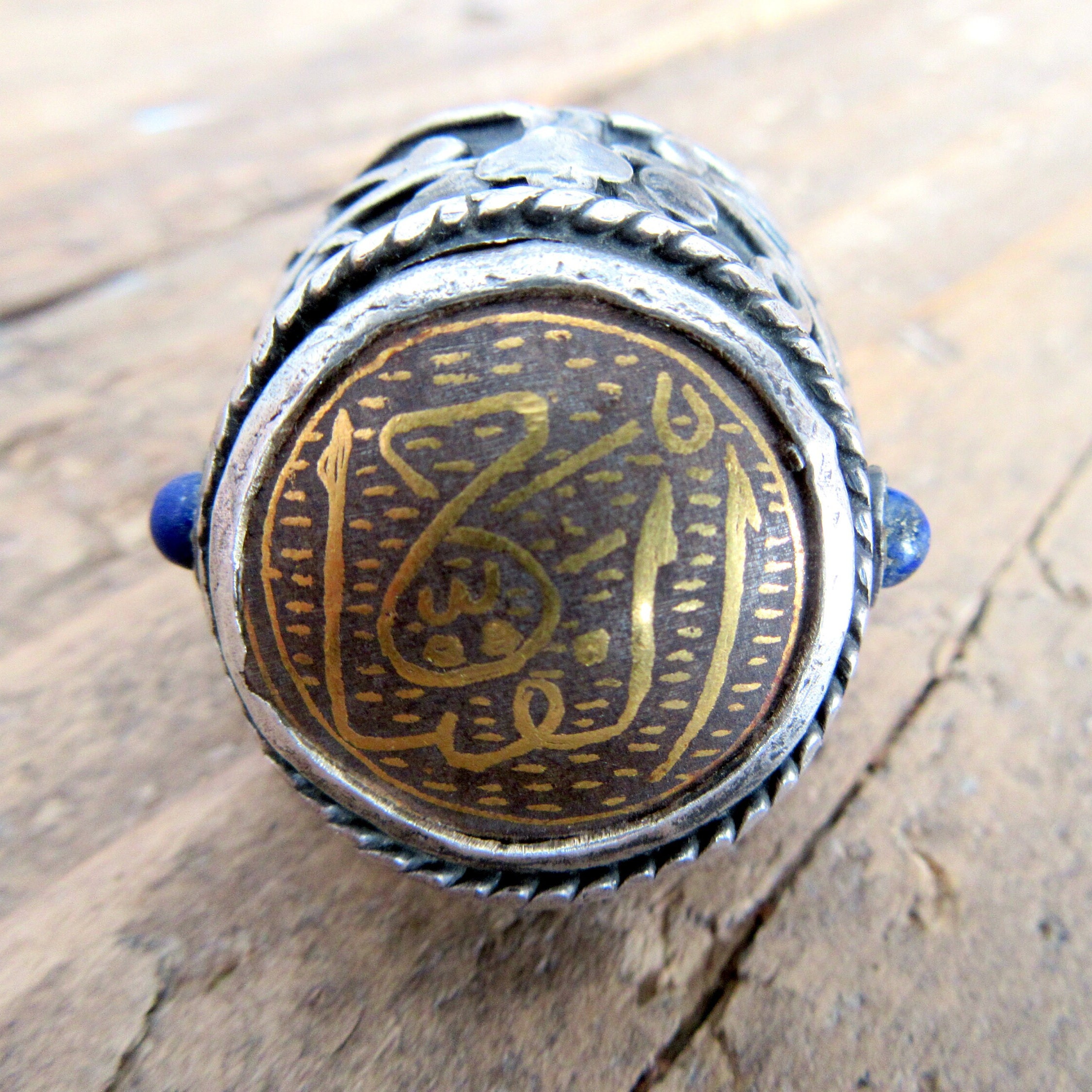 Mughal Silver Ring With Lapis Lazuli From India - Etsy