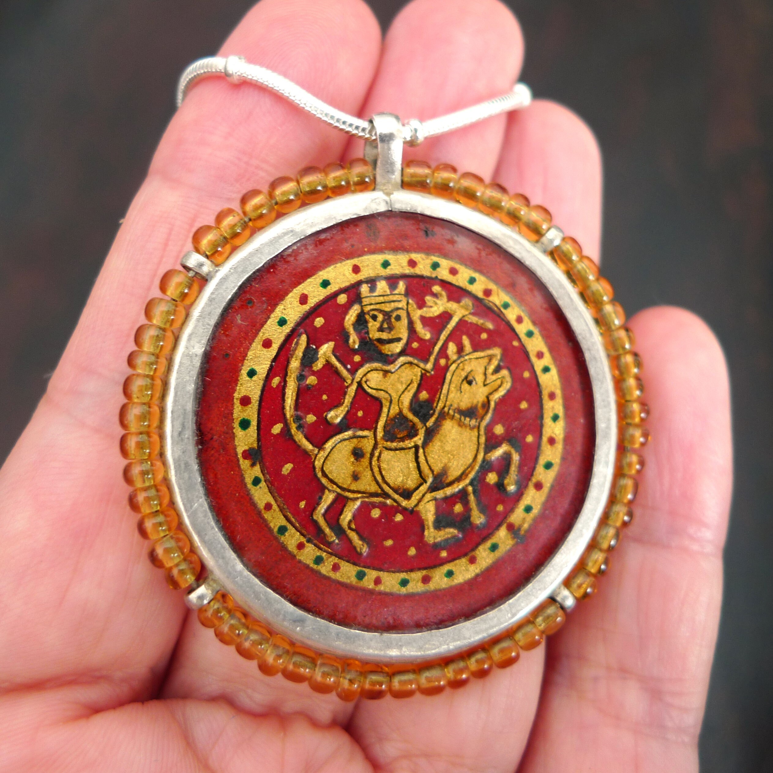 Vintage Goddess Durga Pendant From India Hindu Amulet Tribal Jewelry - Etsy