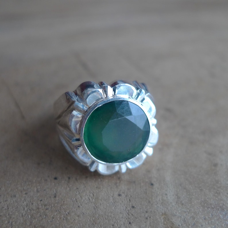 Emerald Ring From India, 925 Silver - Etsy