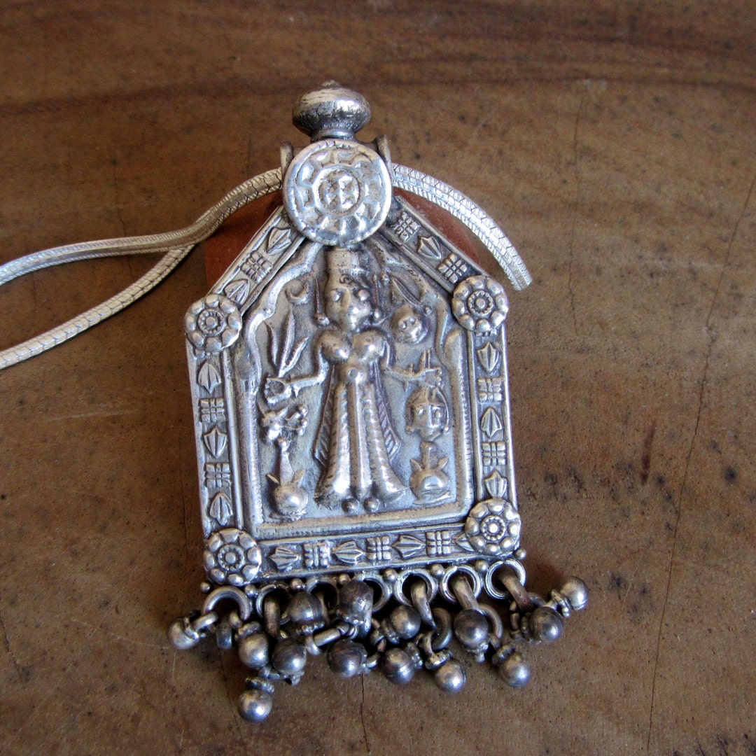 Goddess Kali Silver Pendant From India | Hindu Amulet | Tribal Pendant ...
