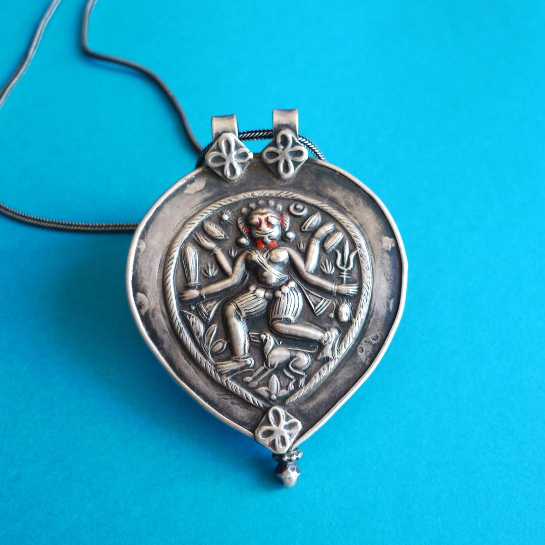 Large Silver Shiva Pendant: Hindu God Amulet From India - Etsy