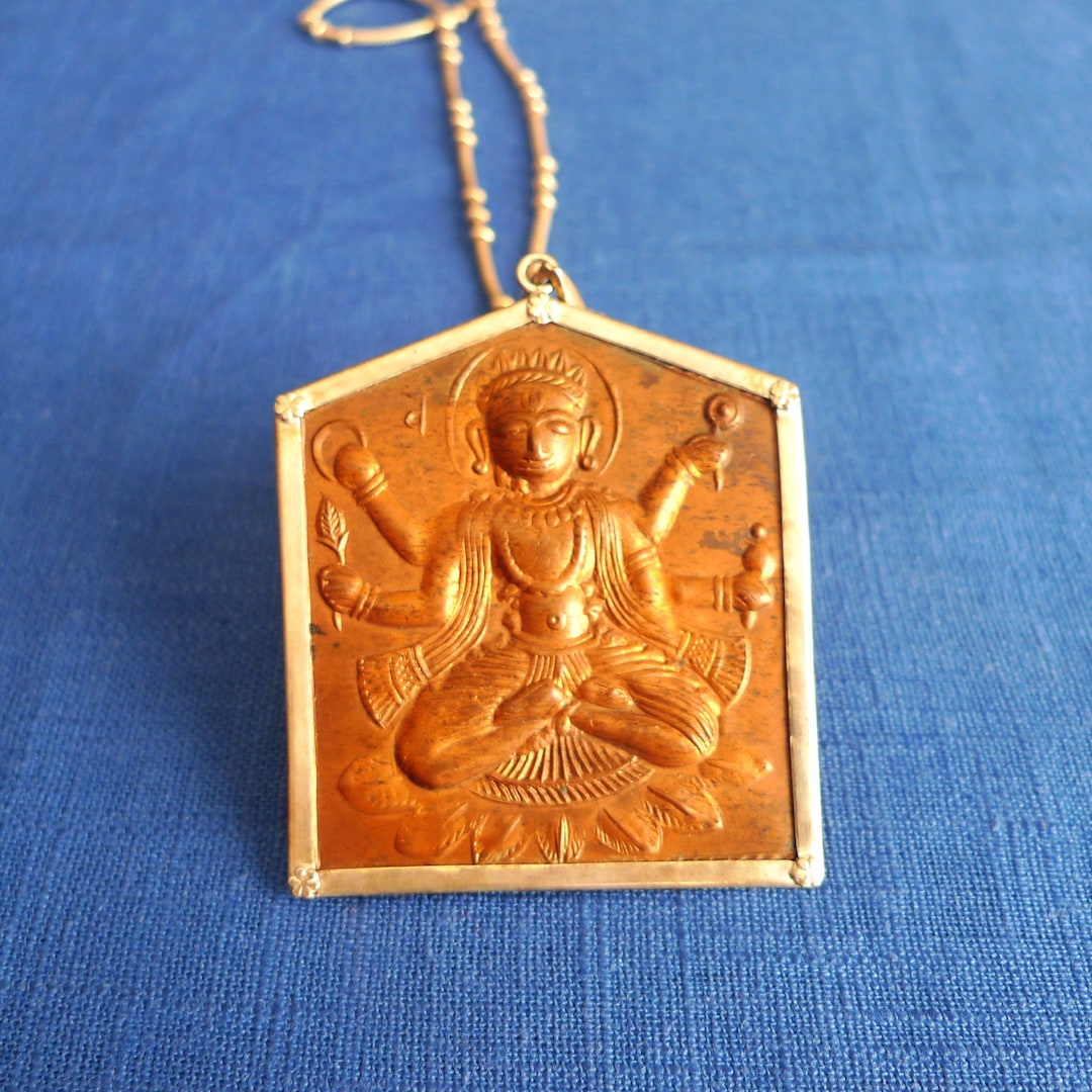 Gayatri Pendant From India | Hindu Amulet | Temple Jewelry - Etsy