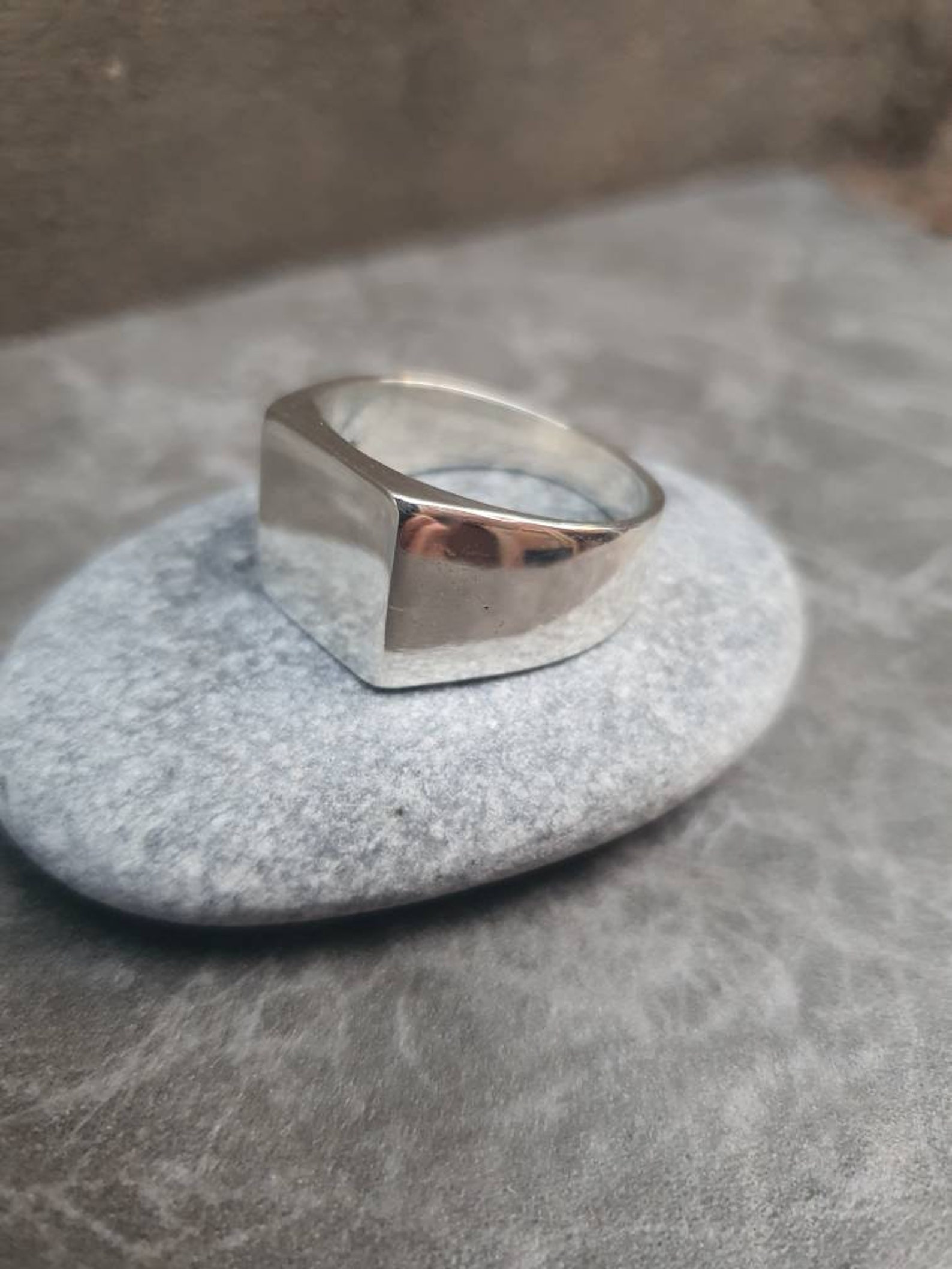 Big Square Signet Ring Sterling Silver for Men and Women - Etsy
