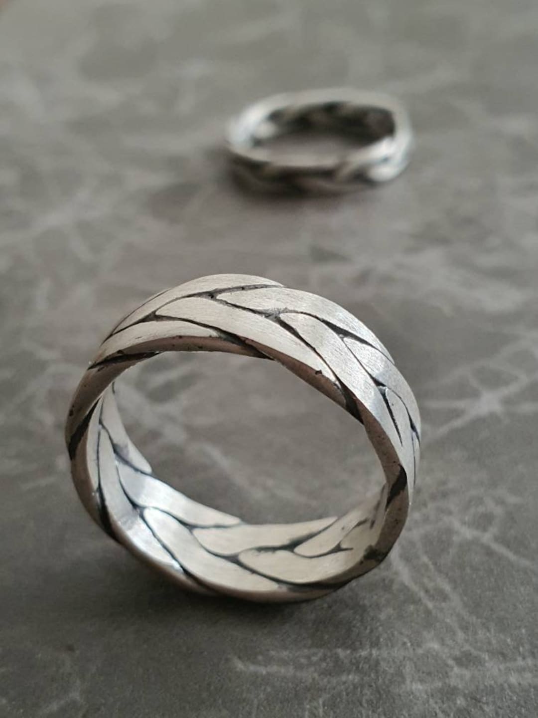 Thick Braided Sterling Silver Band for Men and Women, Unisex Style ...