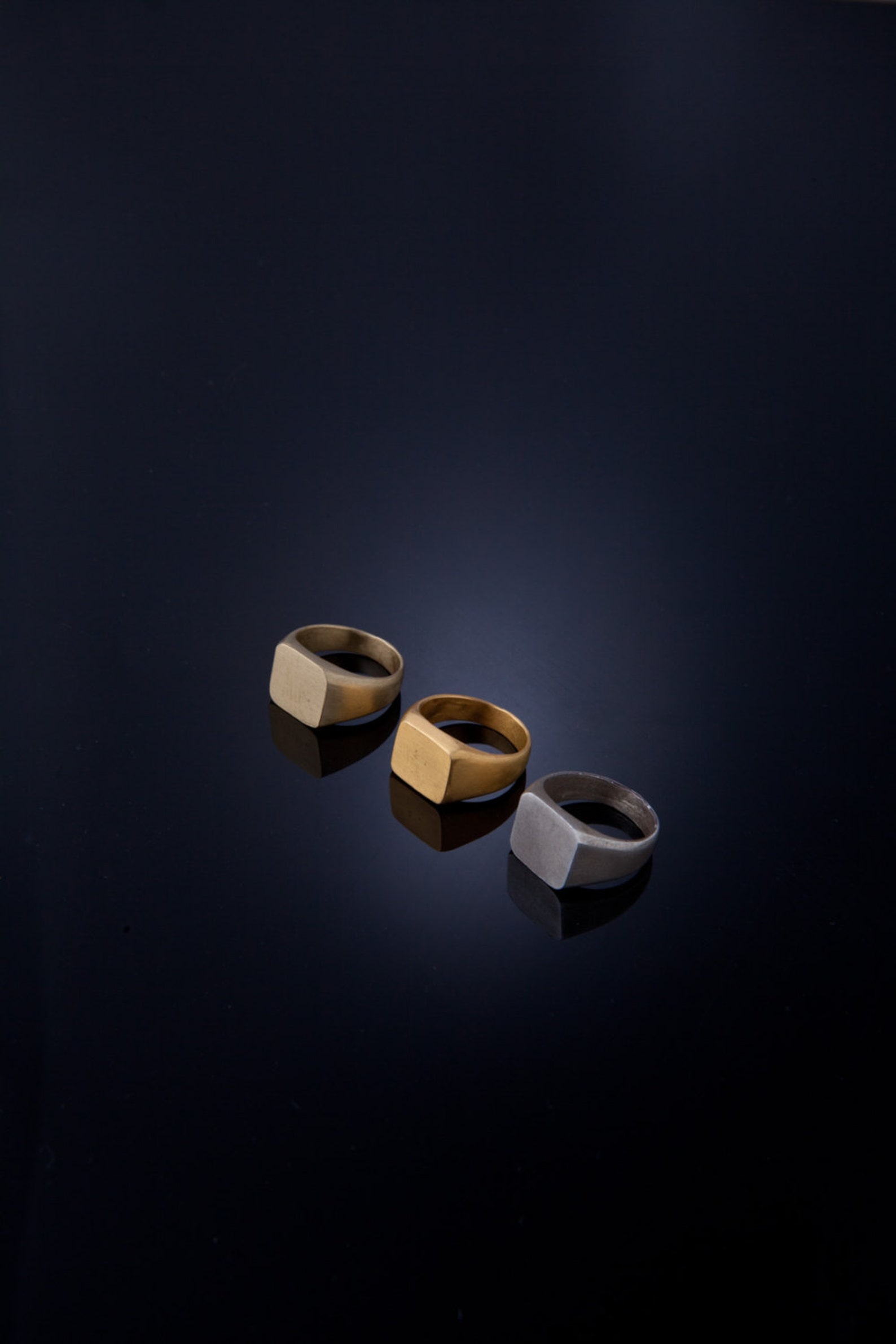 SQUARE Minimal Signet Ring, Pinky Ring for Men and Women - Etsy