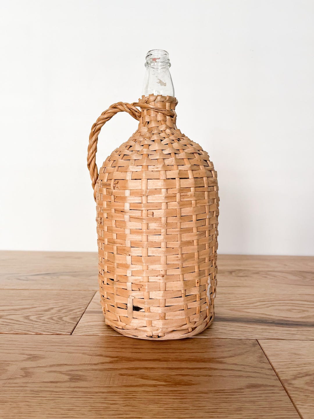 Vintage Demijohn Woven Rattan Wicker Wrapped Bottle - Etsy