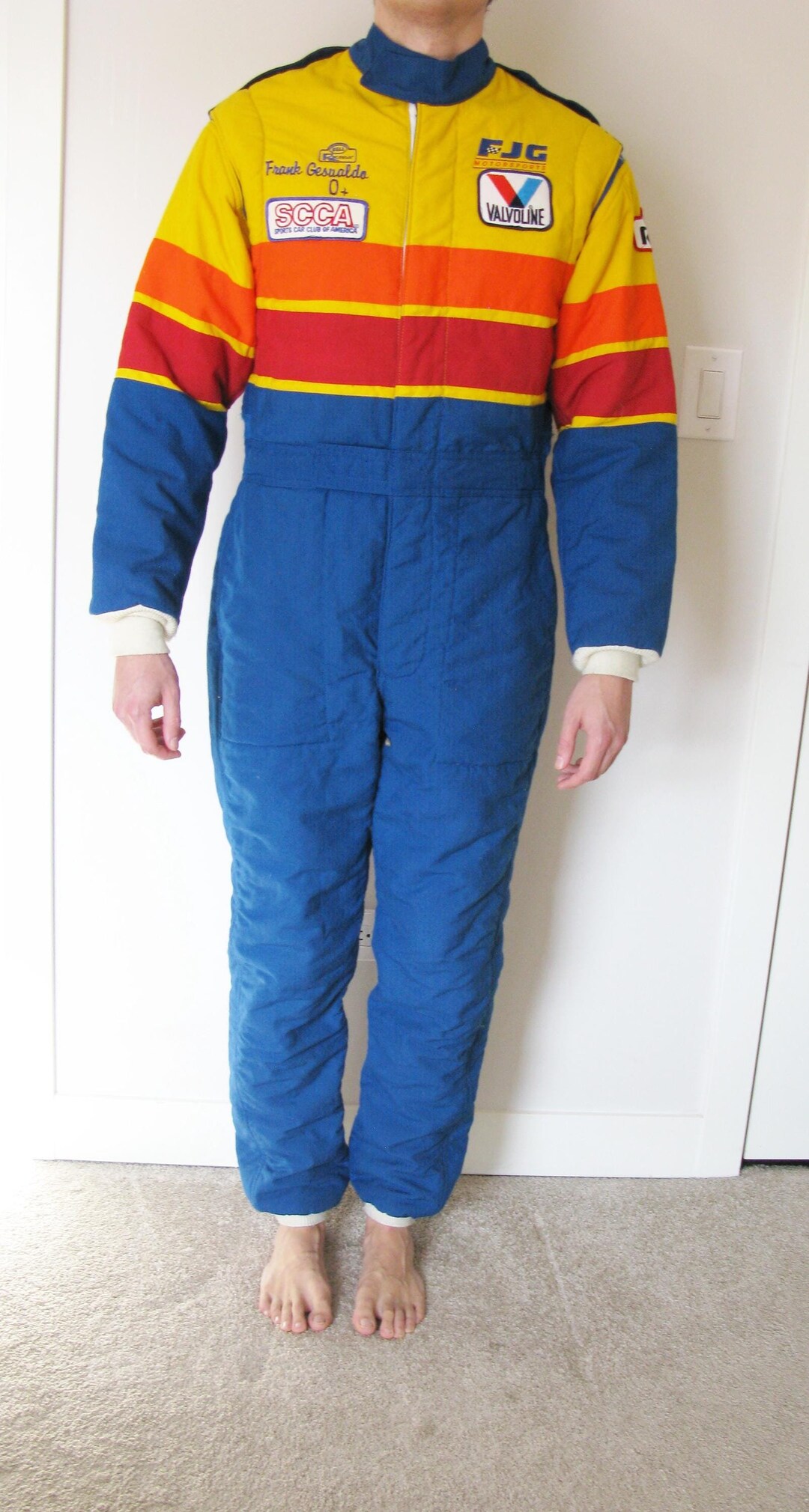 Vintage Bell Racestar NOMEX Auto Racing Suit// 1980's Bright Stripe One ...