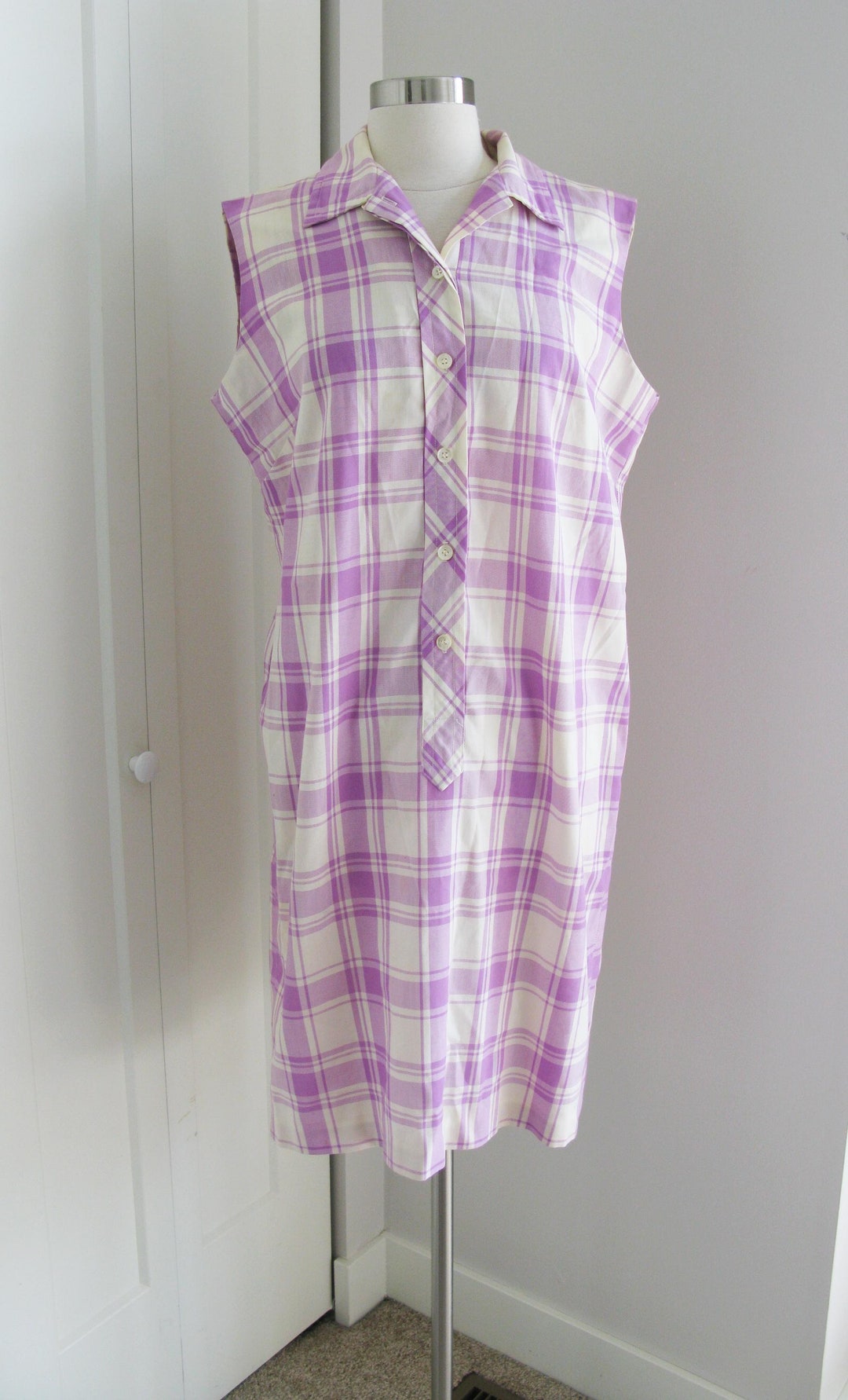 1960's Plaid House Dress// by COUNTRY MISS // Vintage Cotton Blend ...