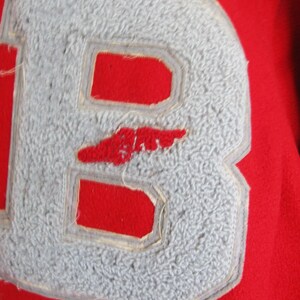 Vintage Wool Varsity Jacket // Red and Grey b Letterman Bomber ...