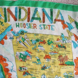 1950's Vintage INDIANA State Souvenir/travel Rayon Scarf - Etsy