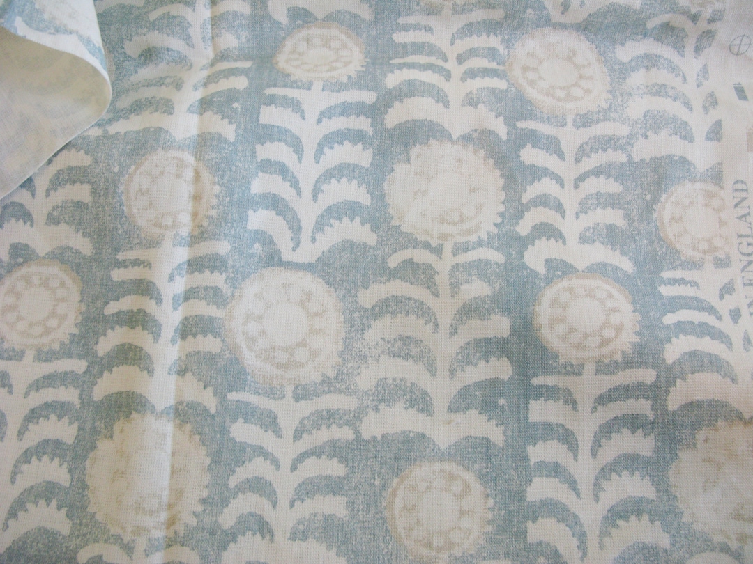 PENNY MORRISON FABRICS "killi" Blue Linen Sewing Fabric //printed in ...