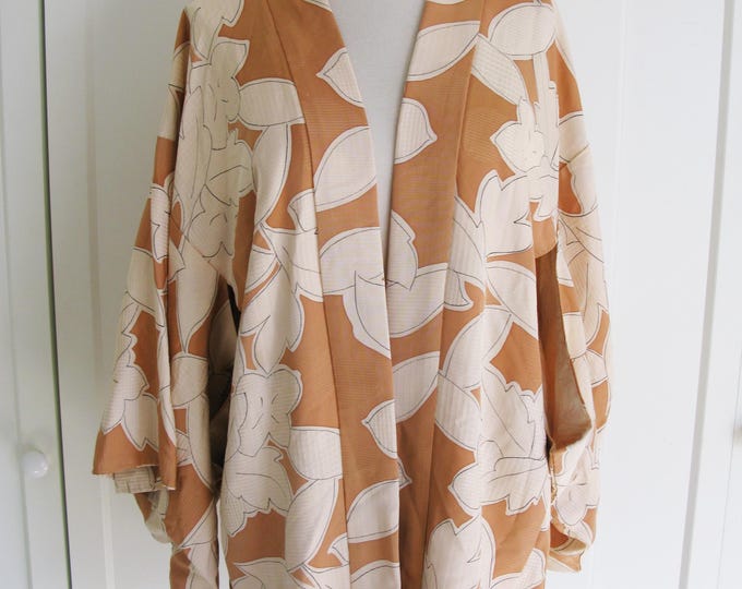 Vintage Kimono Coat - Blush and White Abstract Floral // Rayon - Art to ...