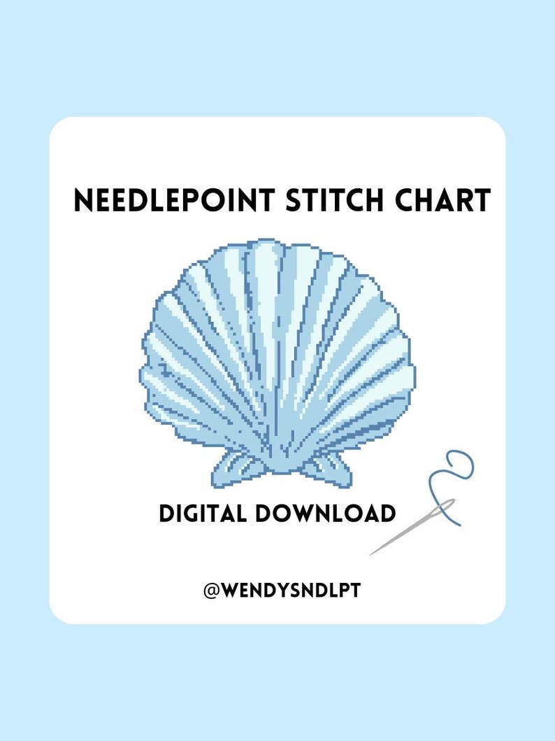 Seashell Needlepoint Digital Stitch Chart - Etsy