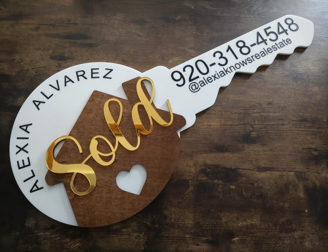 Custom Realtor "sold" Key Sign - Etsy