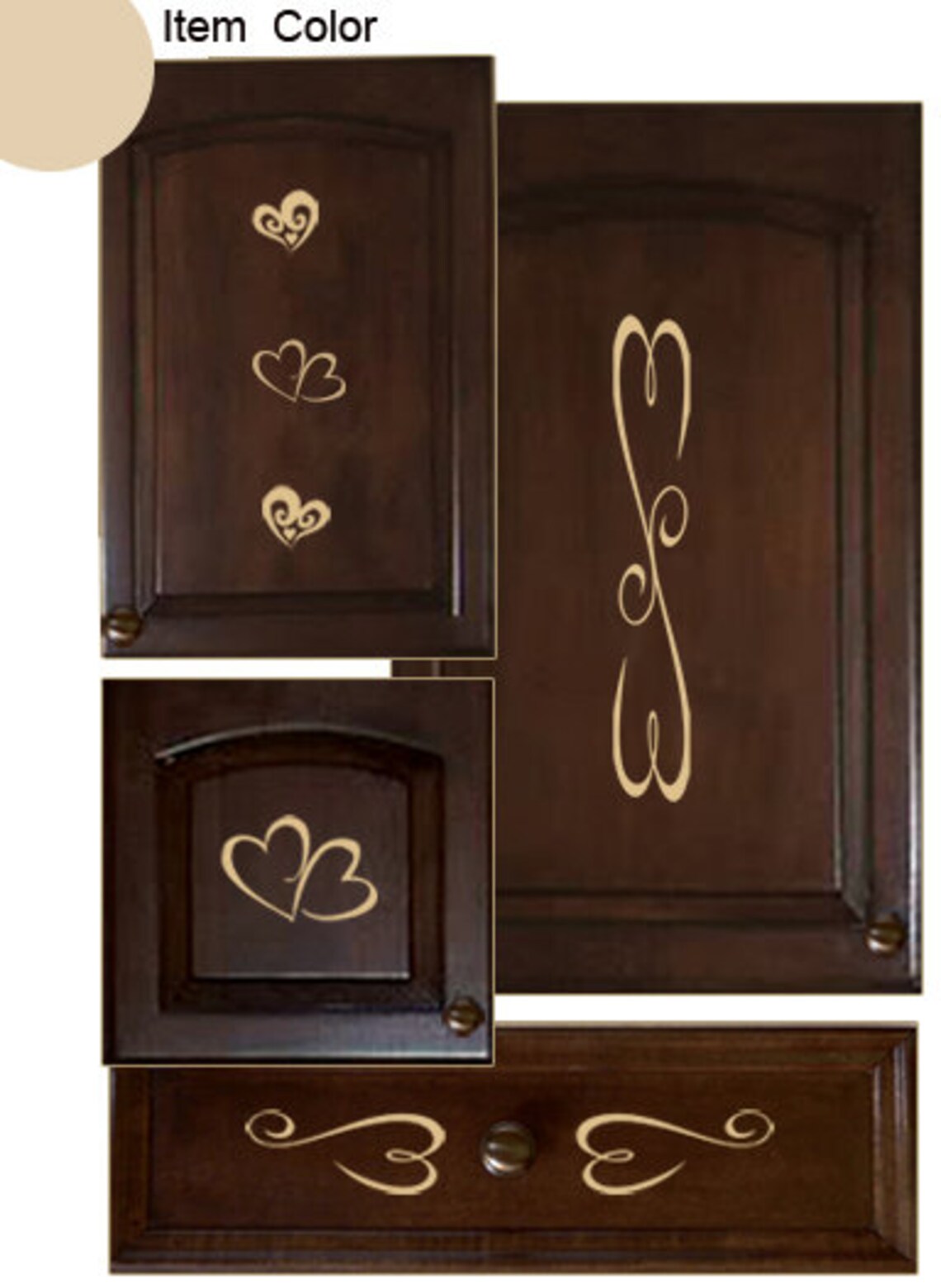 Kitchen Cabinet Decals - Hearts Theme - Etsy
