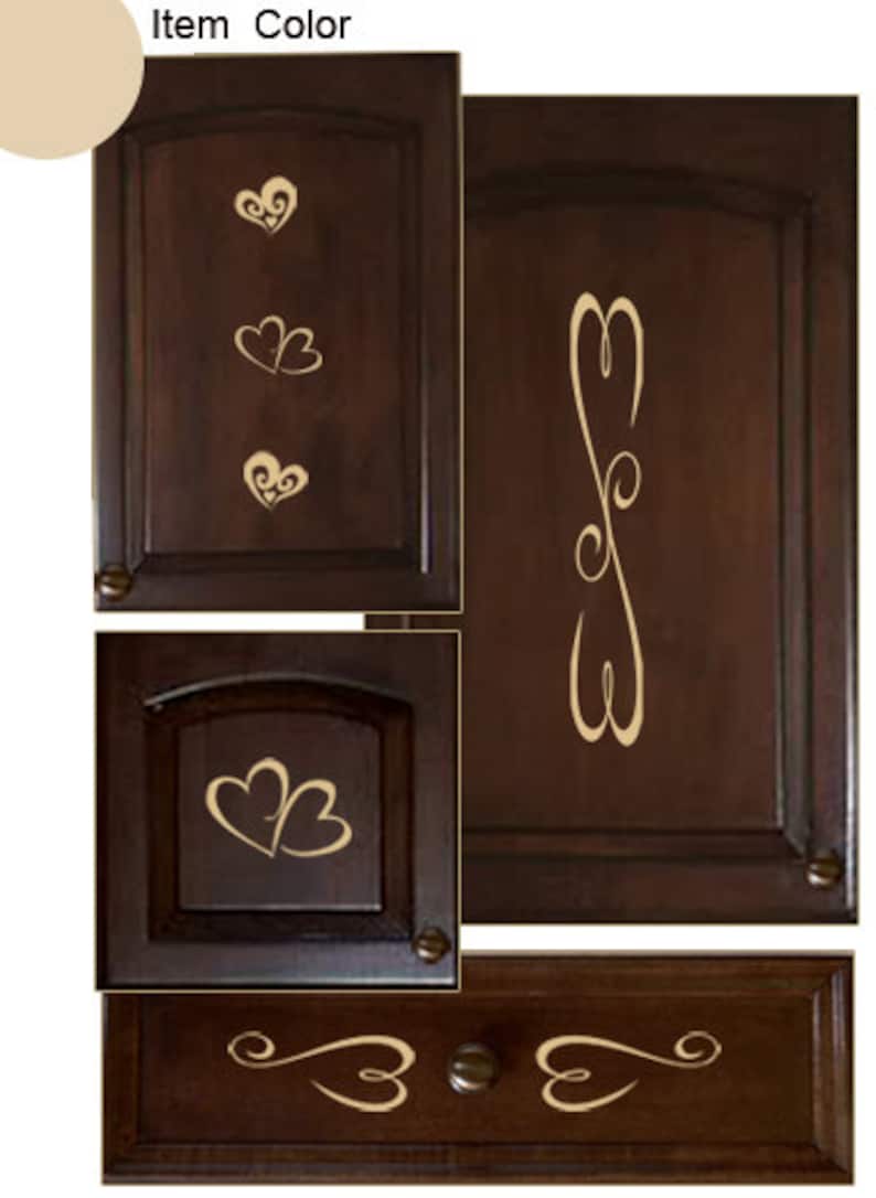 Kitchen Cabinet Decals - Hearts Theme - Etsy