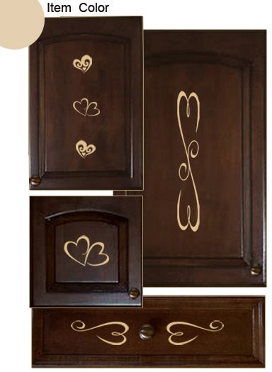 Kitchen Cabinet Decals - Hearts Theme - Etsy