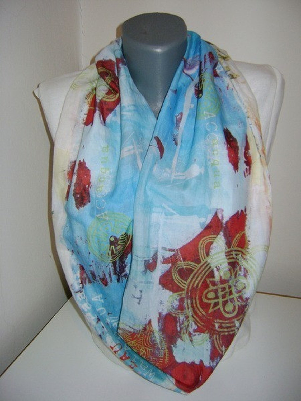 Aqua Package scarf & Reversible Bag - Etsy