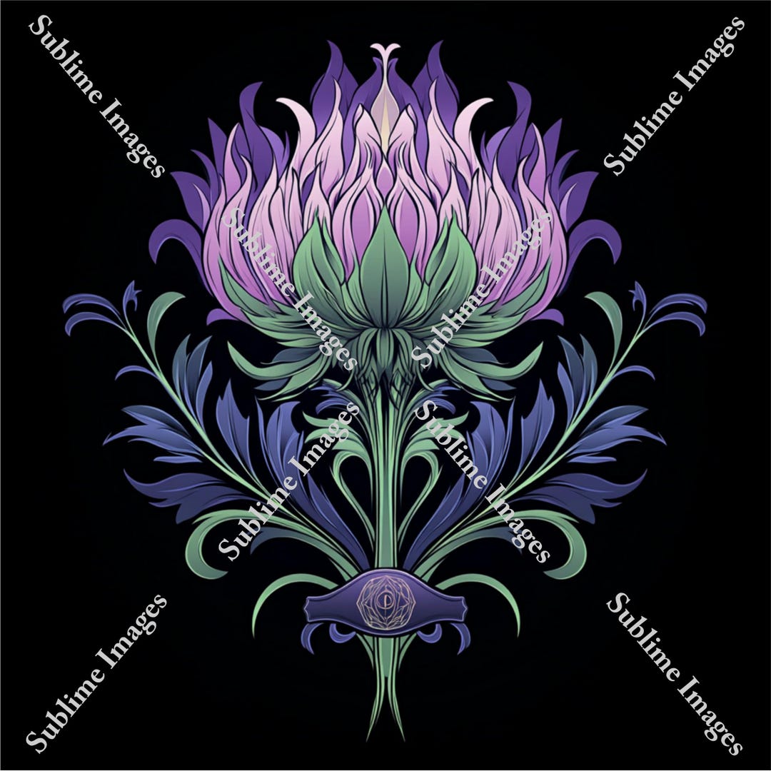 CT061 Ceramic Tile Decorated With a Stylized Thistle Emblem of Scotland ...