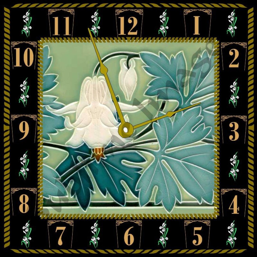 WC028 Art Nouveau Tile Wall Clock. - Etsy