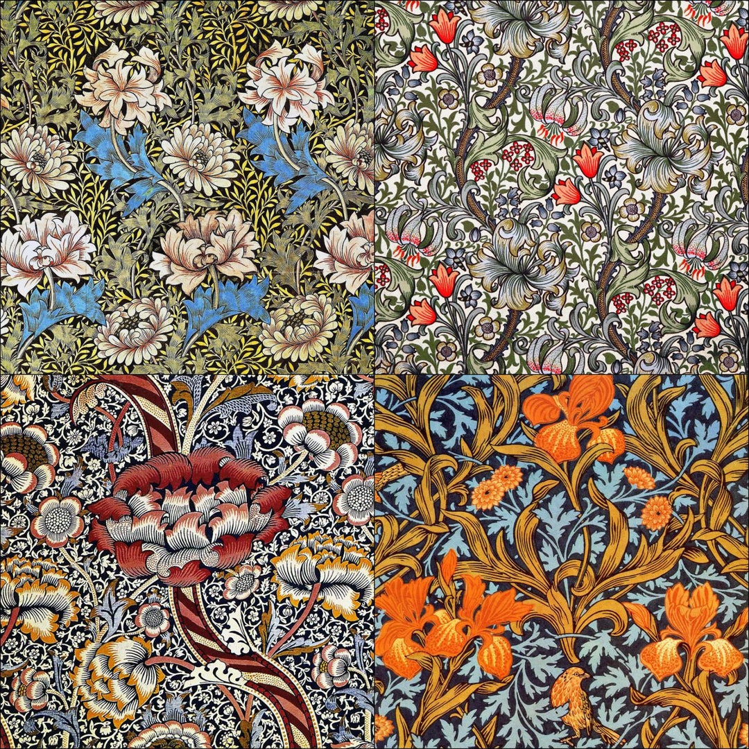 CO027 - A Set of Four William Morris Pattern Hardboard Coasters. - Etsy
