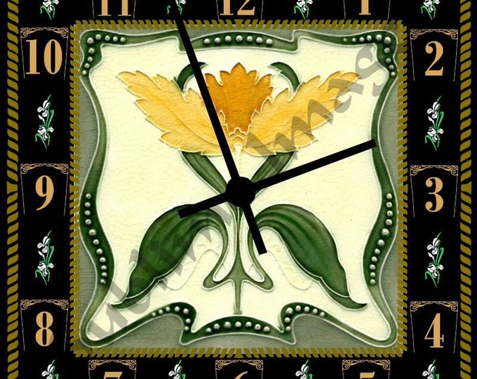 WC085 - Art Nouveau Tile Wall Clock. - Etsy