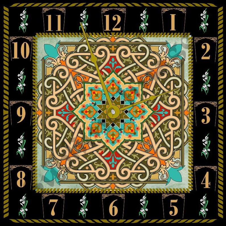 IO024 Moroccan Art Tile Wall Clock. - Etsy
