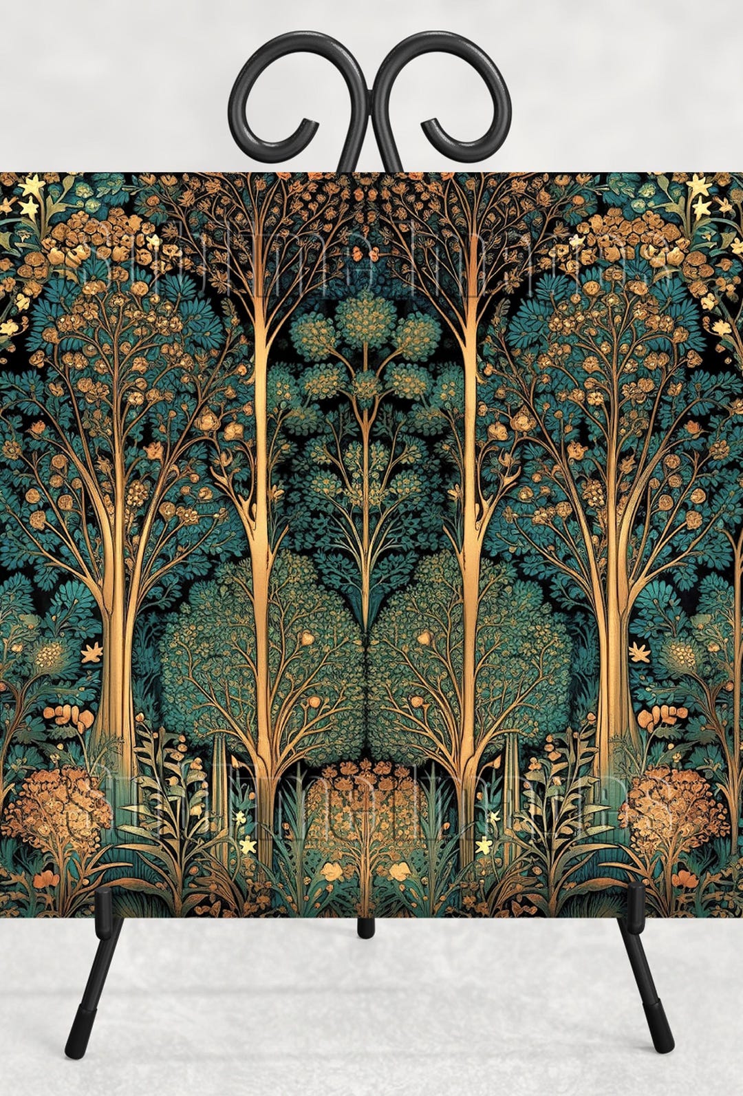 Art Nouveau Forest Ceramic Tile: Rustic Woodland Decor - Etsy
