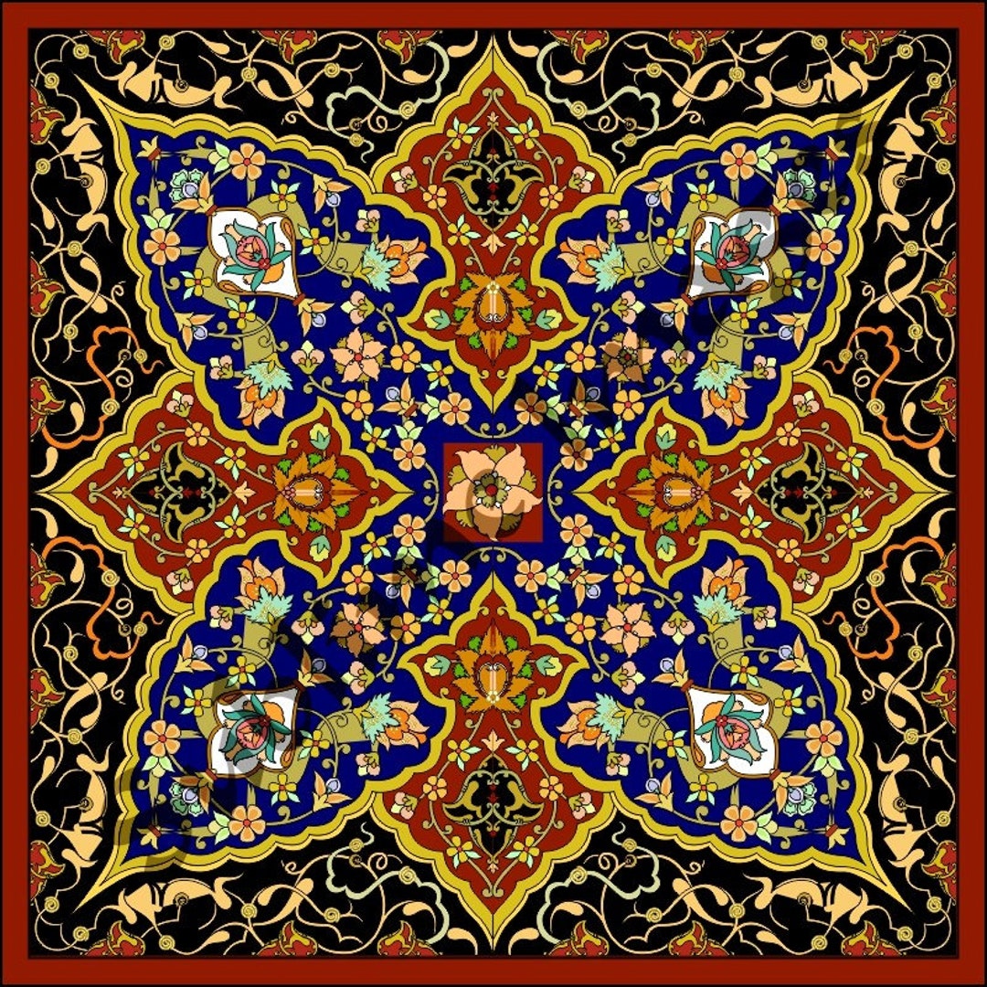 IO022 - Gloss Ceramic Tiles - Islamic Floral Pattern - Various Sizes - Etsy