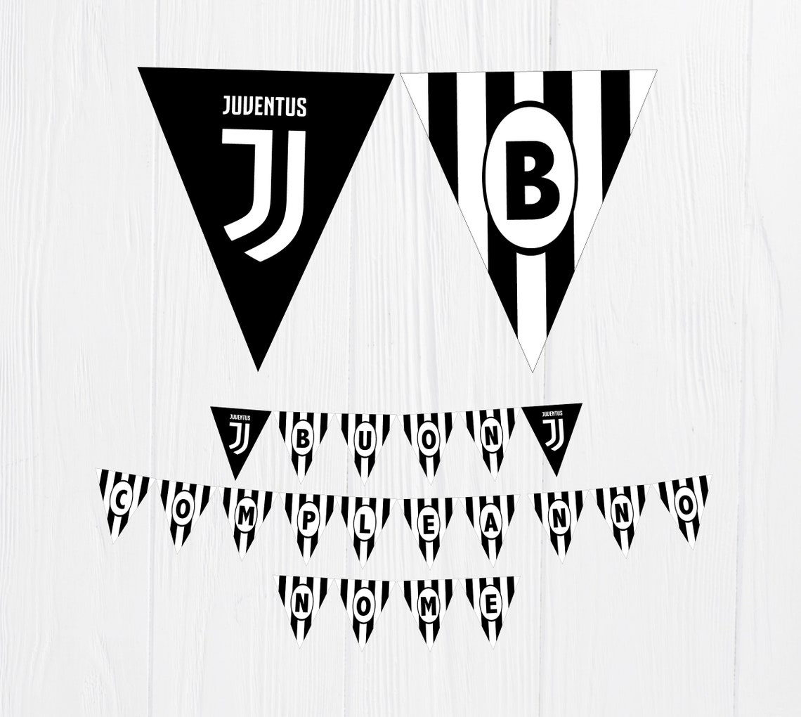 JUVENTUS Birthday Printable Banner Party Banderín Juventus | Etsy