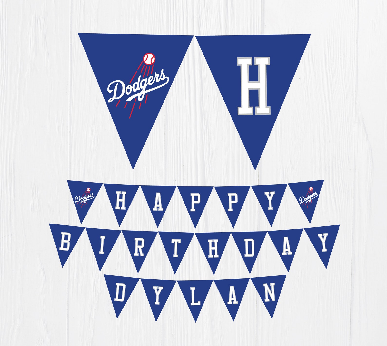 Dodgers Birthday Banner Dodgers Printable Banner Party | Etsy