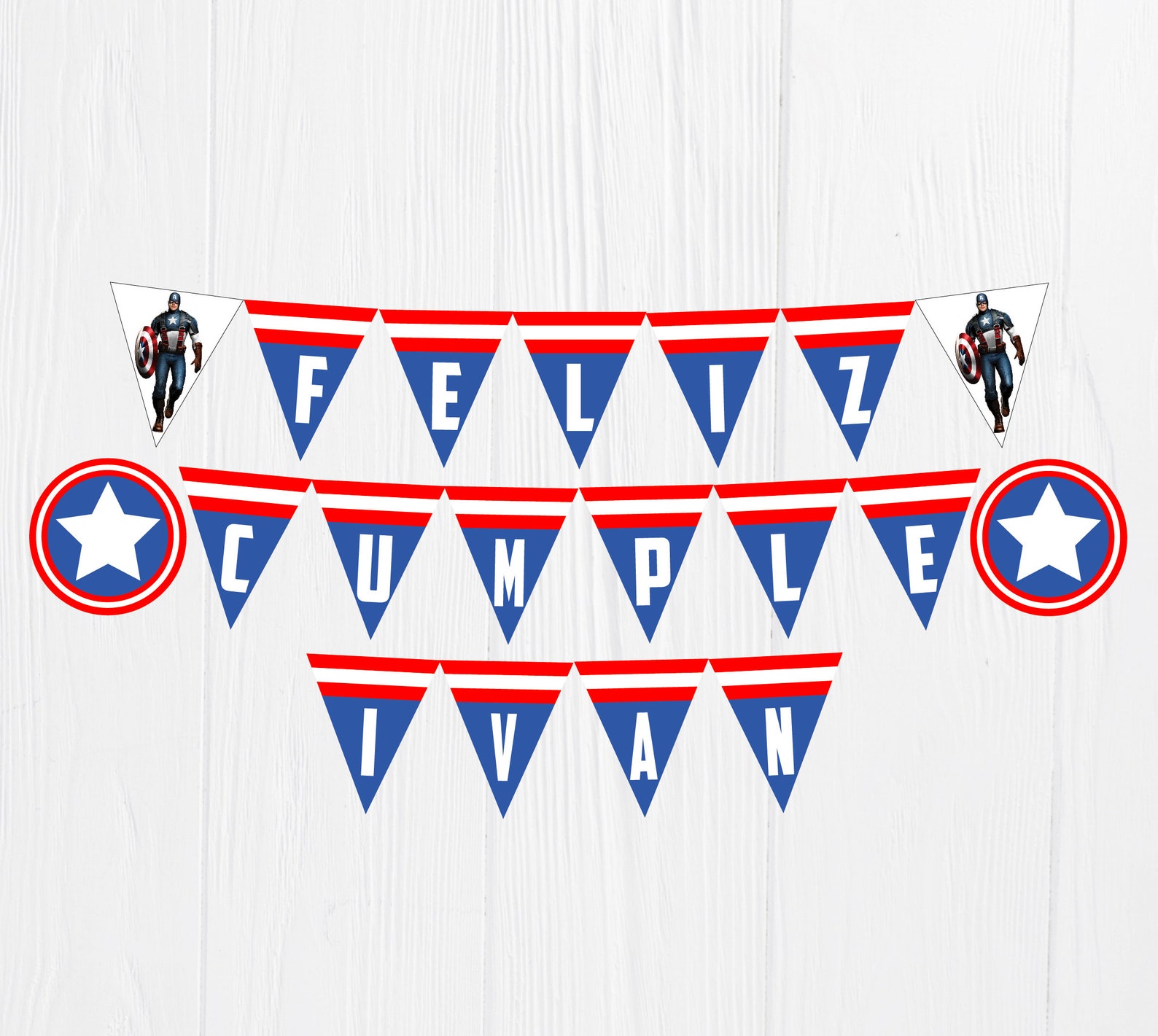 Captain America Birthday Banner Captain America Printable - Etsy