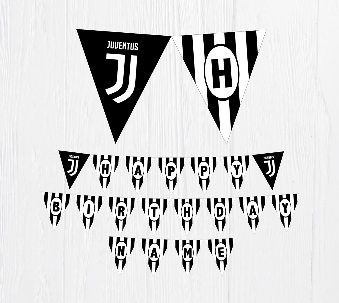 JUVENTUS Birthday Printable Banner Party Banderín Juventus | Etsy