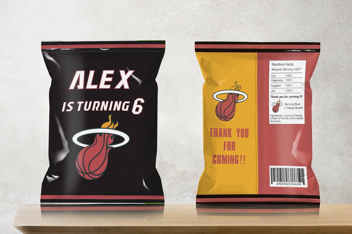 Miami Heat Chip Bags Miami Heat Digital Chip Bag Miami Heat - Etsy