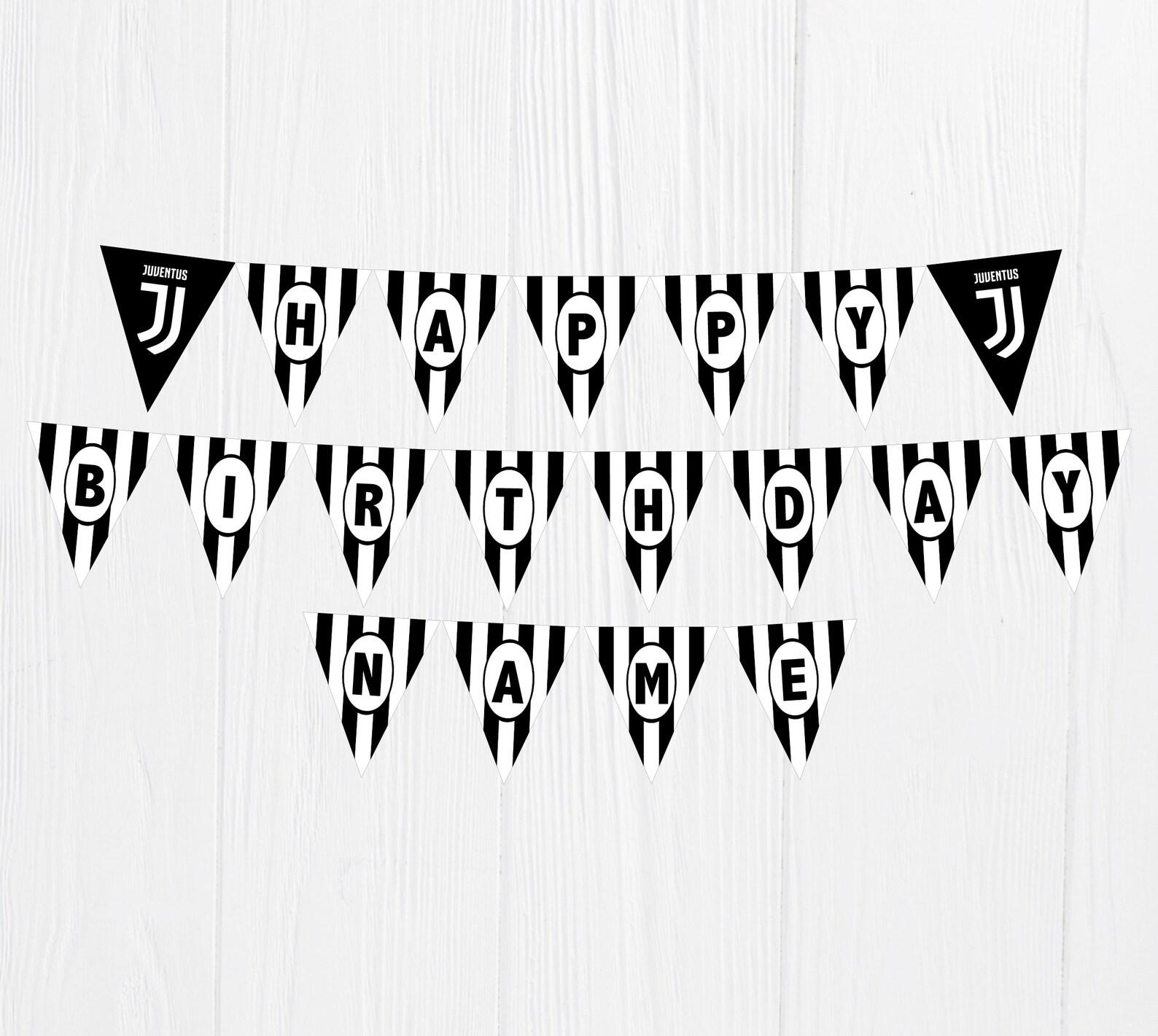 JUVENTUS Birthday Printable Banner Party Banderín Juventus | Etsy