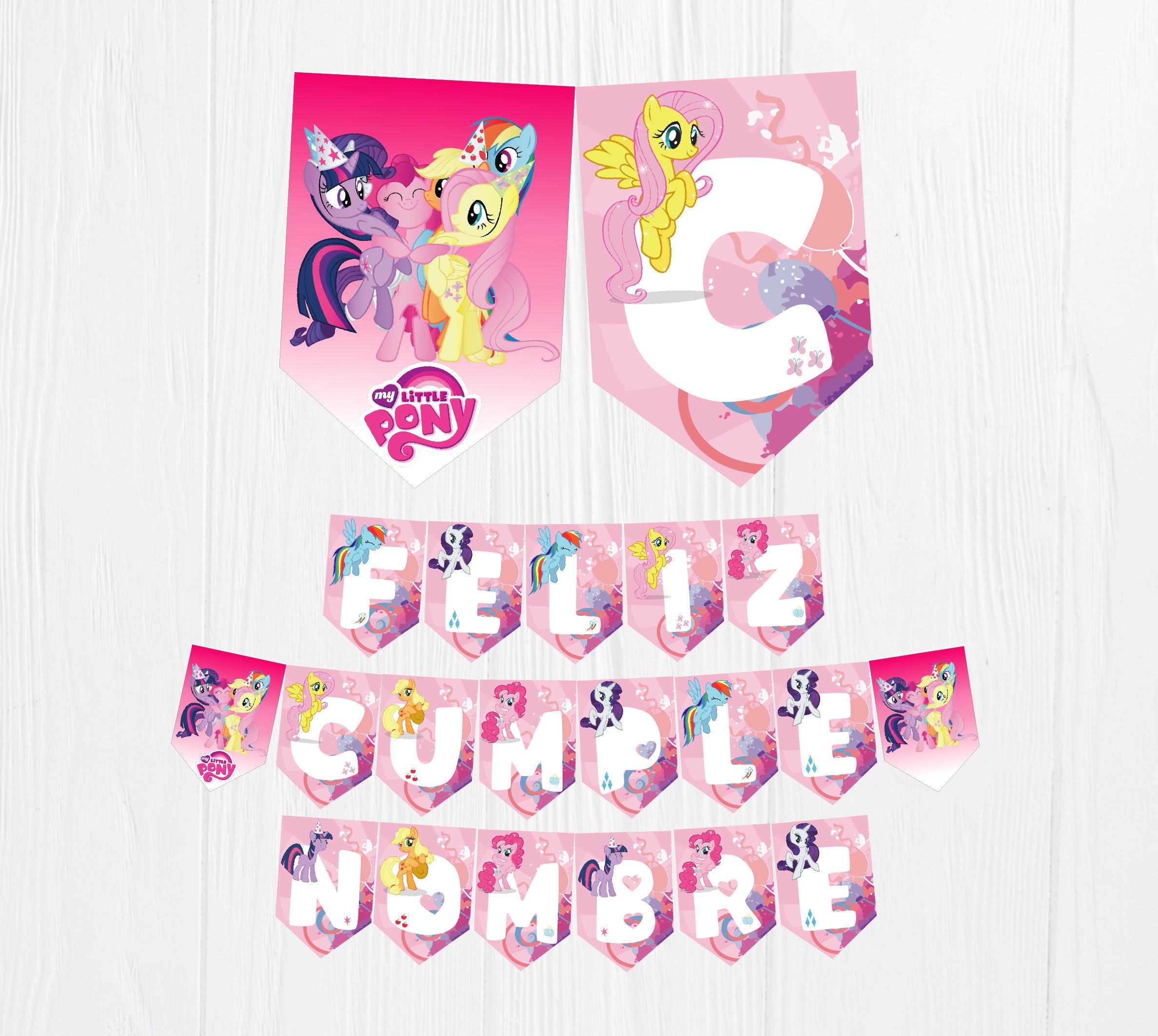 My Little Pony Birthday Banner Pony Digital Printable Banner | Etsy