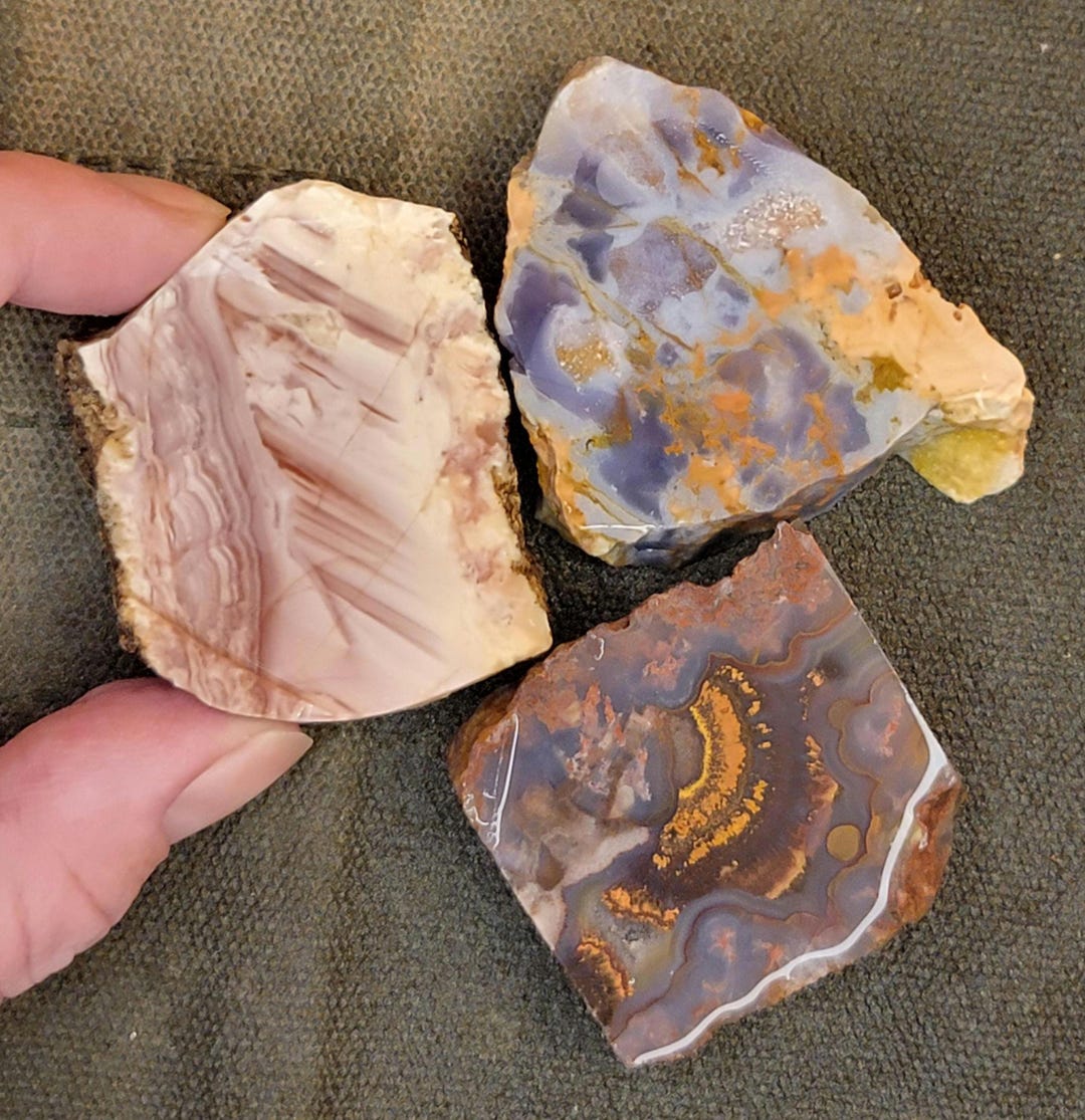 Purple Jasper Rock Slabs - Willow Creek, Sagenite Tube Agate, Burro ...