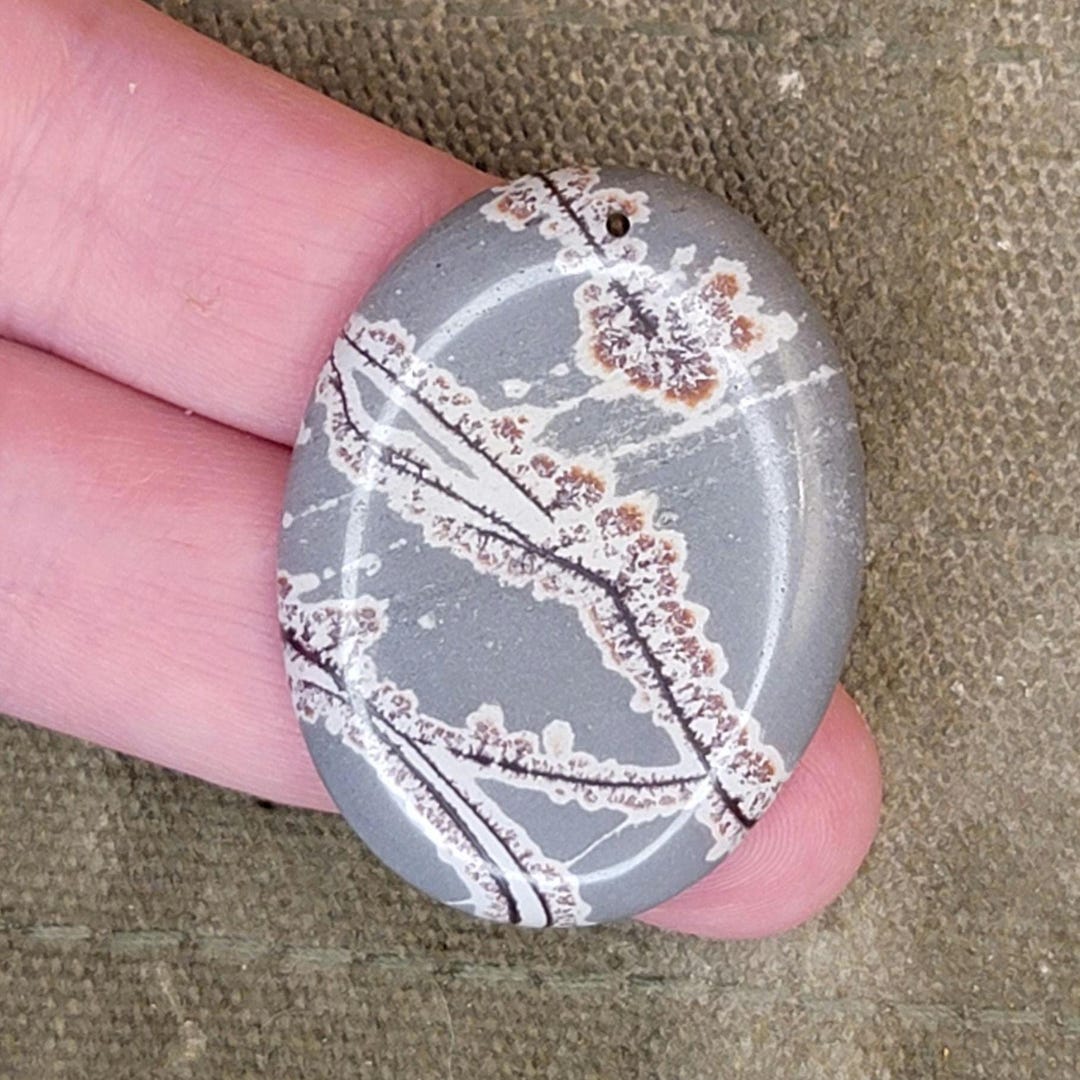 Drilled Sonoran Dendritic Rhyolite Cabochon - Etsy